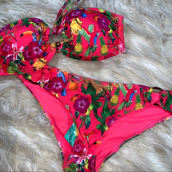 H&M | Swim | Tropical Floral Print Swim Top | Poshmark